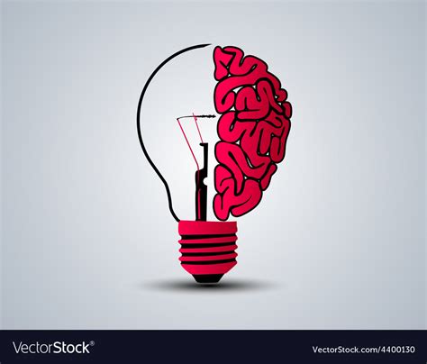 Idea Brain Bulb Royalty Free Vector Image Vectorstock