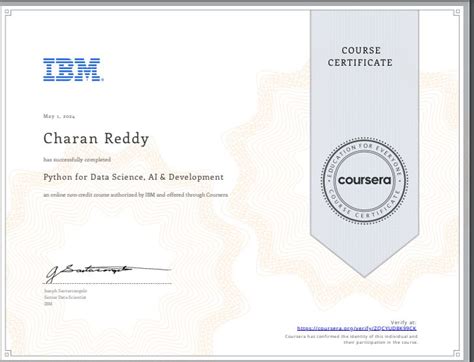 completed python for data science ai and development course on coursera