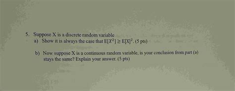 Solved Suppose X Is ﻿a Discrete Random