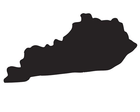 Kentucky State Silhouette Shape Map Us Us United America American