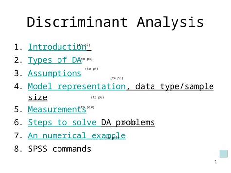 Ppt 1 Discriminant Analysis 1 Introductionintroduction 2 Types Of Datypes Of Da 3