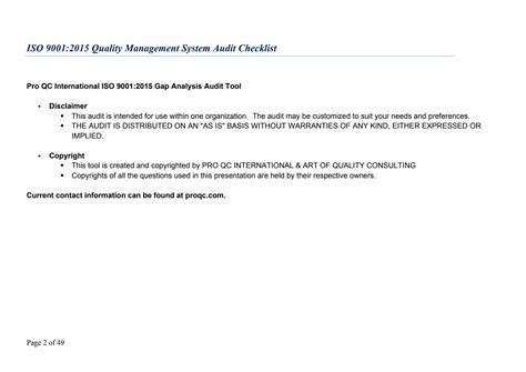 SOLUTION Iso 9001 2015 Internal Audit Checklist Studypool