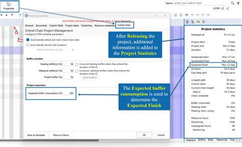 The Project And Buffer Statistics Panel Support Center