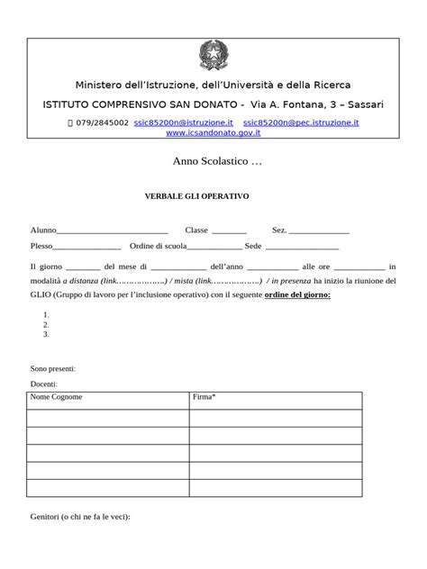 Modello Verbale Glio 2 Pdf