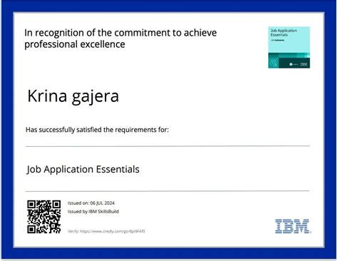 Jobapplications Ibmskillsbuild Professionalgrowth Krina Gajera