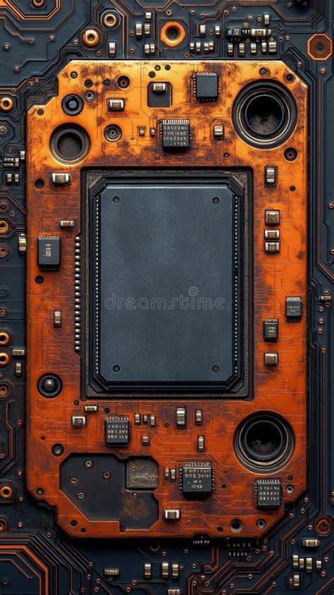 Close Up Of An Illuminated Cpu On A Circuit Board With Traces And