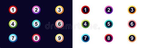 Colorful Numbered Icons For Bullet Points In Lists And Step By Step
