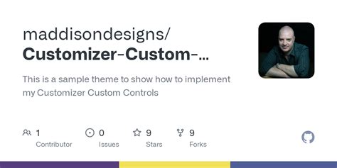 GitHub Maddisondesigns Customizer Custom Controls Sample Theme This
