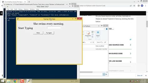 Typing Test App Using Tkinter In Python Youtube