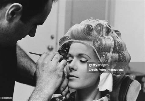 American Actress And Singer Connie Stevens Her Eyes Closed As An