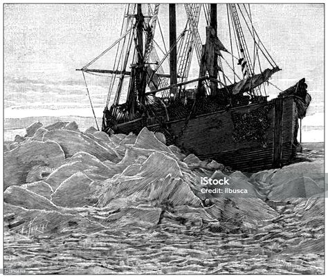 Ilustración De Ilustración Antigua Expedición Fridtjof Nansen Al Polo