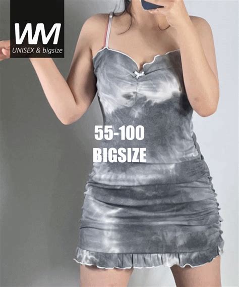 55 100빅사이즈현실핏 나시 미니 원피스 타이다이 뷔스티에 셔링 프릴 레이어드 볼륨 글래머 스판 슬림핏 여름 1881 에이블리