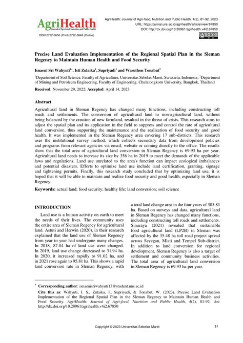 Pdf Precise Land Evaluation Implementation Of The Regional Spatial