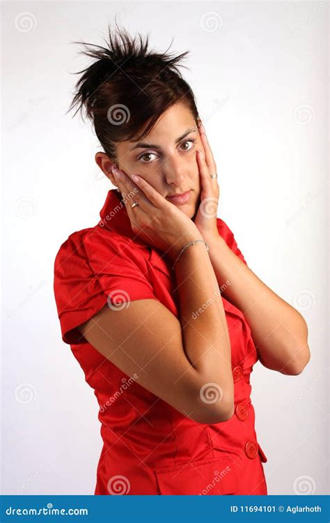 The Unfortunate Girl With A Long Fair Hair Royalty Free Stock Image