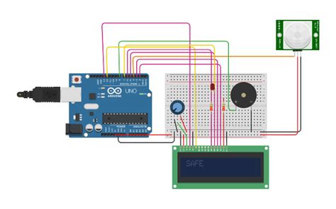 Circuit Design Theft Alarm Tinkercad