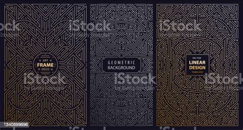 트렌디한 빈티지 및 모노 라인 스타일 프레임 커버 추상 실버 및 골든 기하학적 프레임 고급 패키징 템플릿의 모노그램 디자인 벡터 세트 광고 포스터 카드에 사용합니다 아르