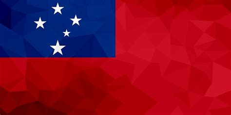 사모아는 다각형 플래그입니다 모자이크 현대 배경입니다 기하학적 디자인 0명에 대한 스톡 벡터 아트 및 기타 이미지 0명 3