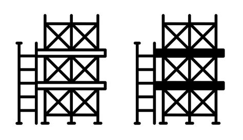 Scaffolding Icon Set Construction Building Vector Image