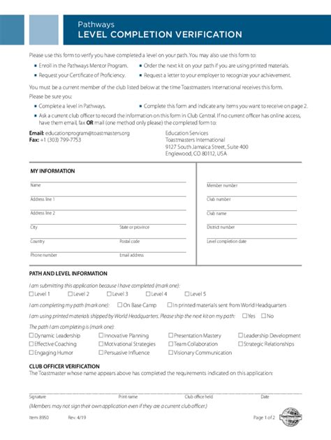 Fillable Online Pathways Level Completion Verification Fax Email Print Pdffiller