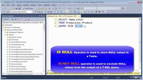 Sql Tutorial Filtering Data With Null In Sql Lesson 035 Youtube