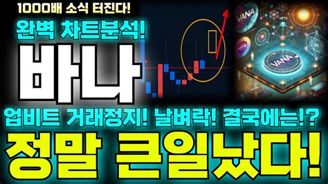 바나 코인전망 완벽 차트분석 업비트 거래정지 날벼락 결국에는 정말 큰일났다 바나 바나코인 바나코인전망 Youtube