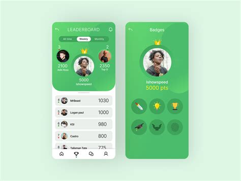 leaderboard user interface for mobile application by victory on dribbble