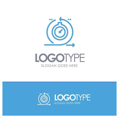Agile Cycle Development Fast Iteration Blue Outline Logo With Place For