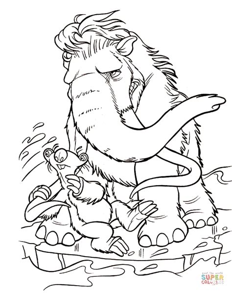 Ausmalbild Manni Und Sid Auf Dem Eis Ausmalbilder Kostenlos Zum