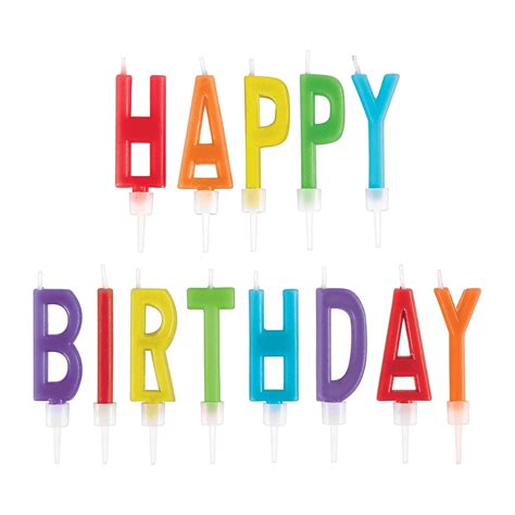 Happy Birthday Letter Candles Primary Colours T O Balloons