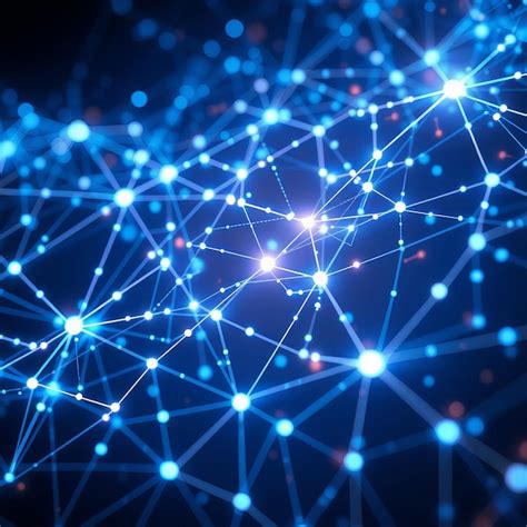 Interconnected Dots And Lines Futuristic Digital Art Premium Ai Generated Image
