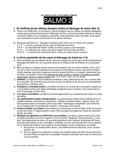 Oposición Al Liderazgo De Jesús En Salmo 2 Pdf Jesús La