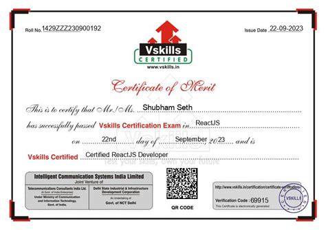 Shubham Seth Certified Reactjs Developer