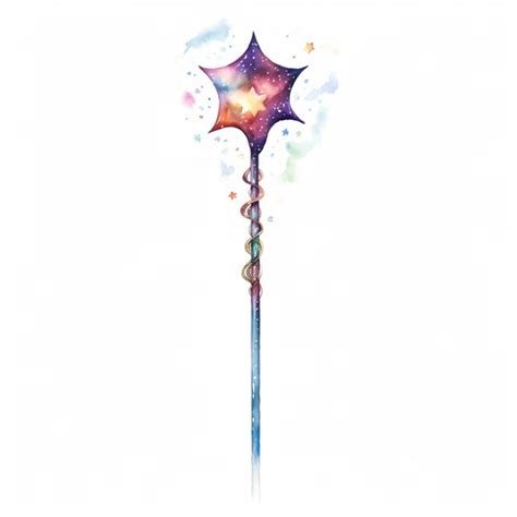 Premium Ai Image There Is A Drawing Of A Wand With A Star On It