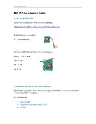 DIY ESPwatch Kit DIY Smartwatch Usage PDF