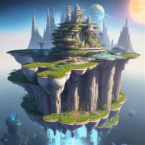 Premium Ai Image Floating City