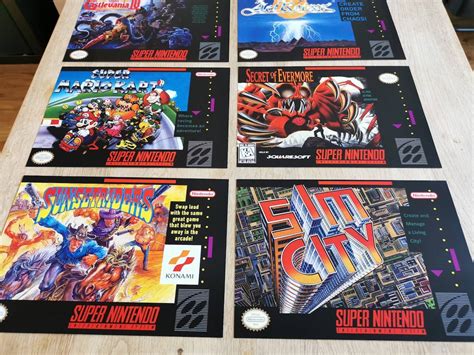 Snes Box Art A4 Prints 297x210mm Super Nintendo Etsy