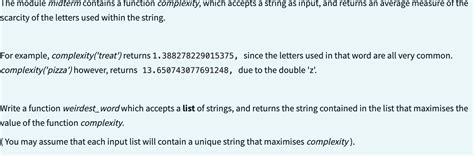 Solved The Module Midterm Contains A Function Complexity