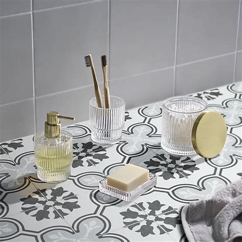 House Of Mosaics Dagenham Grey And White Matt Floral Porcelain Indoor And Outdoor Wall And Floor Tile