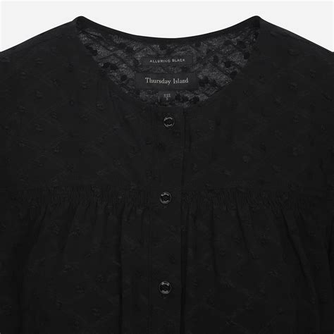 Thursday Island 레이스 핀턱 블라우스 T246mbl134w
