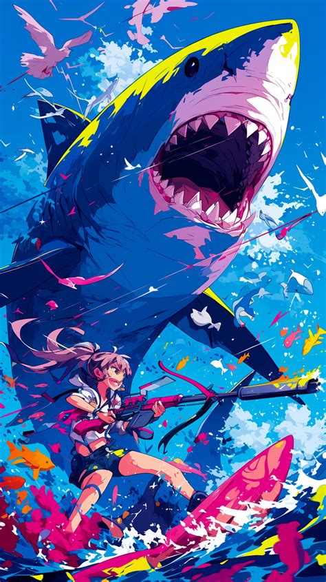 Shark Art Background Shark Art Wallpaper Shark Space Wallpaper Cool