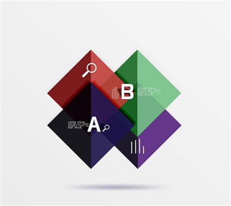 Premium Vector Overlapping Square Infographics Vector Template Background For Workflow Layout