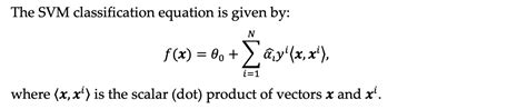 Solved The Svm Classification Equation Is Given By F X