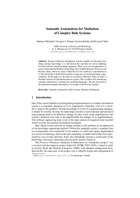 Pdf Semantic Annotations For Mediation Of Complex Rule Systems