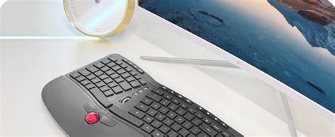 X9 Performance Ergonomic Wireless Keyboard With Trackball Rechargeable Backlit