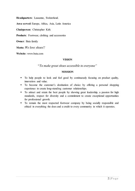 Bata Bcg Matrix Swot Analysis And Pest Analysis Docx