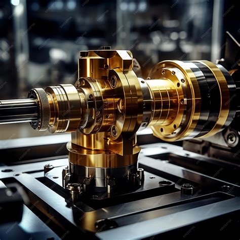 Premium Photo Hightech Cnc Lathe Tapping Brass Shaft