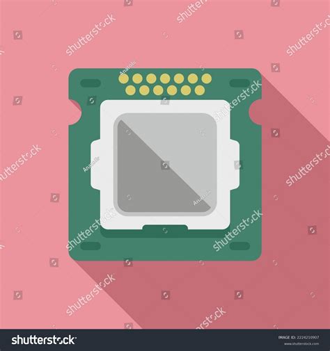Processor Circuit Icon Flat Vector Chip Stock Vector Royalty Free 2224210907 Shutterstock
