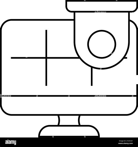 Cctv Security Camera System Line Icon Vector Illustration Stock Vector