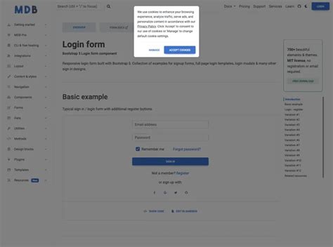 Bootstrap Login Form By Mdbootstrap A Undefined Template Built At