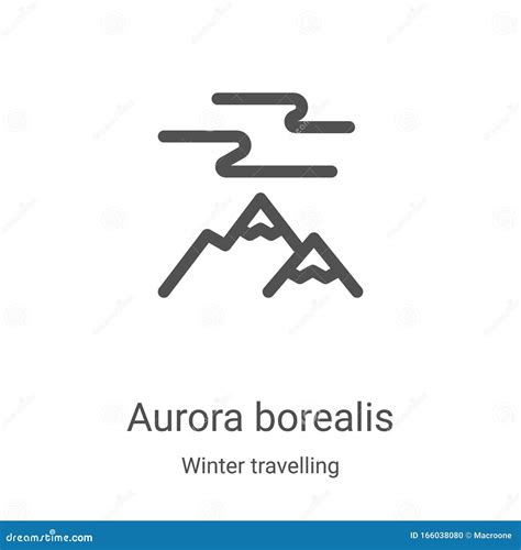 Aurora Borealis Icon Vector From Winter Travelling Collection Thin Line Aurora Borealis Outline